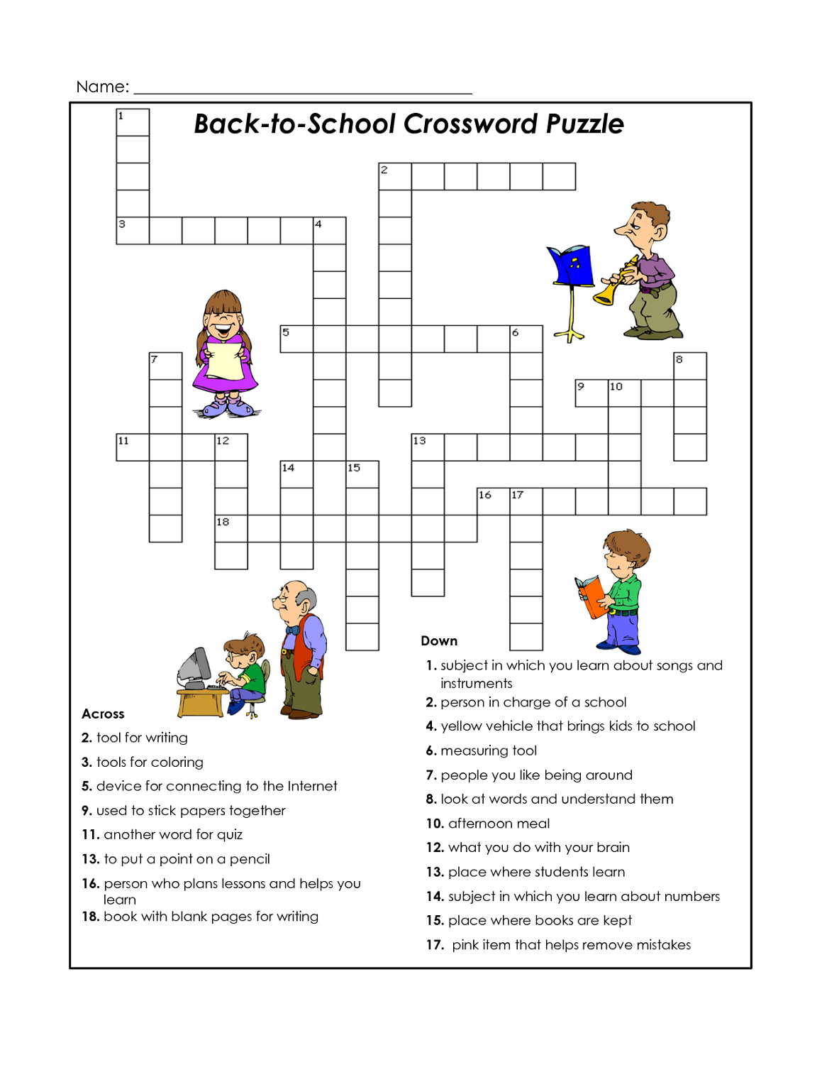 Cross Word Puzzles For Kids K5 Worksheets