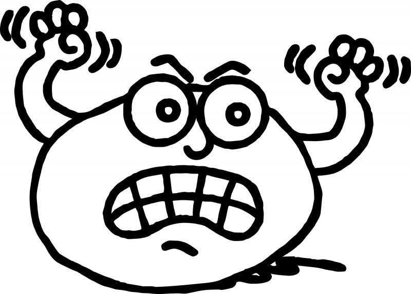 Angry Cartoon Face Anger Management Coloring Page