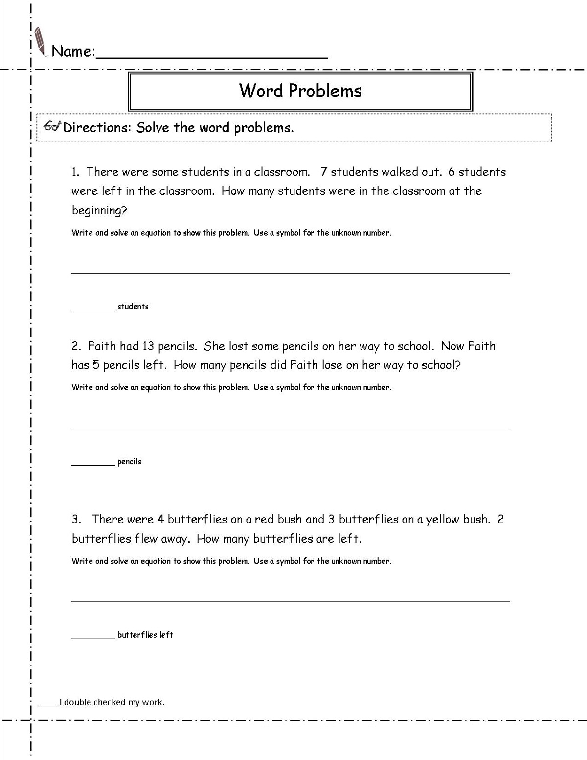 Printable Math Problems Fun K5 Worksheets