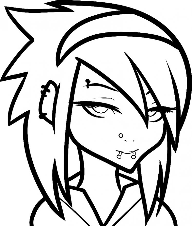 Emo Eye Drawing Easy Sketch Coloring Page
